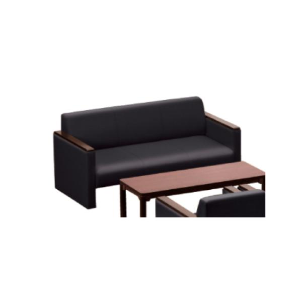 ビニールレザー張りの2人掛けソファ。肘掛に木材を使用した高級感のあるデザインです。商品番号48-MBC-17SFV組立状態完成品（新品）特記事項※こちらはソファ1台のみの販売ページです。テーブルは付属致しません。付属品−カラー画像でご確認く...