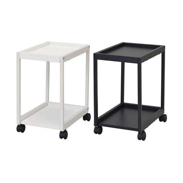 微かに角度をつけたフレーム脚のデザインが特徴的なリスムシリーズの2段ワゴン。商品番号68-RFFWG-2組立状態お客様組立の商品（新品）付属品スパナカラーホワイトA、ブラックAサイズ外寸：幅320×奥行484×高さ540mm重量：約7.5k...