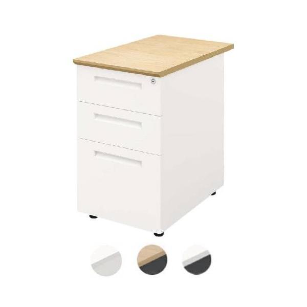 平机や作業机など収納がついていない机におすすめのサイドワゴンです。3段収納仕様で、ファイルボックスや書類等しっかりと収納できます。・4種類の色の組み合わせでどんな場所にもあわせやすい・天板をホワイト、ナチュラルの2色、脚はホワイトとブラック...