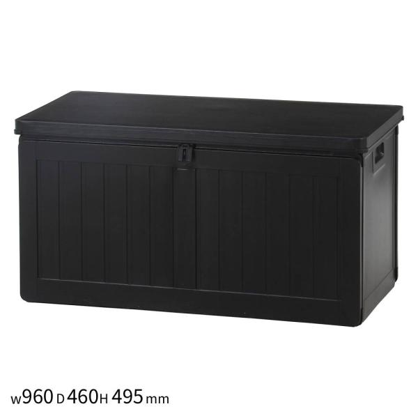 ブラックに木目模様のデザインで、ポリタンク収納やゴミ箱としてもご使用いただけます。蓋上の耐荷重は100kgでベンチや腰掛けとしてもお使いいただけます。真空成型されたプラスチック製なので強度を保ちながらも軽く、水にも強い仕様です。蓋は鍵で施錠...