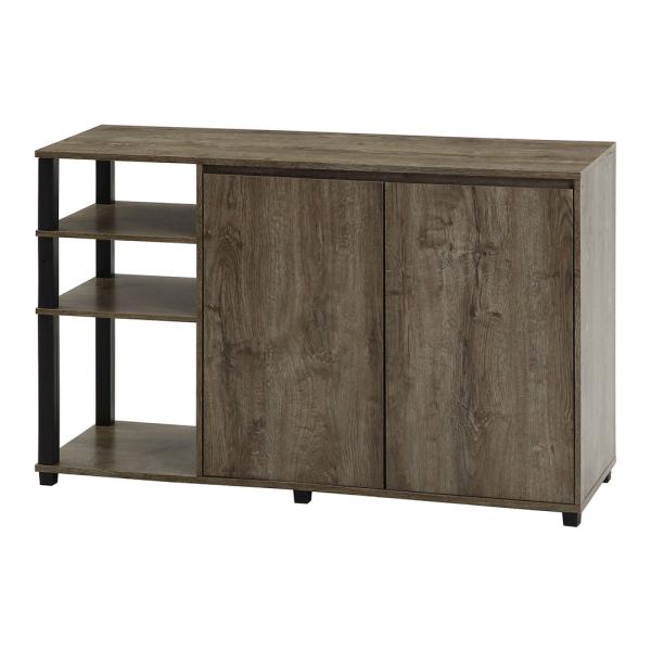 木目柄のサイドボードです。扉の中は4つに仕切られており、収納する物に合わせて分類収納ができます。小型モニターのTVボードとしてもお使いいただけます。コンパクトなサイズ感でどんなお部屋にもマッチします。     商品番号FAUS1574組立状...