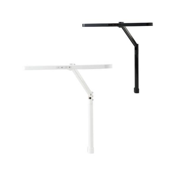 クランプ式のLED卓上スタンドライト。商品番号KF-ECL-61組立状態一部組立が必要な商品（新品）特記事項※クランプ取付部板厚18mm以上35mm以下　取付部奥行30mm以上付属品ACアダプタカラーホワイト、ブラックサイズ外寸：幅470（...