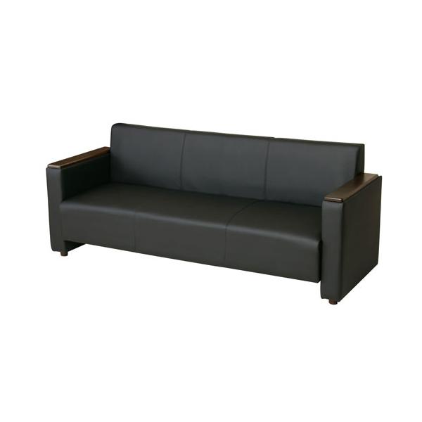 高級感のある応接ソファです。落ち着いた色合いの木肘が全体の重厚感を高めます。オフィスの応接室やロビーなどに最適です。商品番号KNZH-3組立状態完成品（新品）カラーブラックサイズ外寸：幅1880×奥行680×高さ750（座面高380）mm仕...