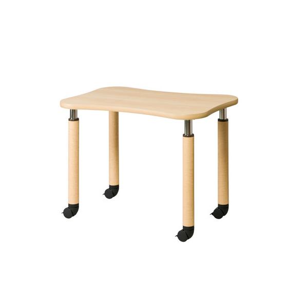 天板に抗ウイルスメラミン化粧板を使用した昇降式テーブルです。車椅子利用者の食事介助しやすいテーブル形状になっています。商品番号KVWLT-W9060組立状態お客様組立の商品（新品）カラーナチュラルサイズ外寸：幅900×奥行600×高さ600...
