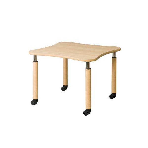 天板に抗ウイルスメラミン化粧板を使用した昇降式テーブルです。車椅子利用者の食事介助しやすいテーブル形状になっています。商品番号KVWLT-W9090組立状態お客様組立の商品（新品）カラーナチュラルサイズ外寸：幅900×奥行900×高さ600...