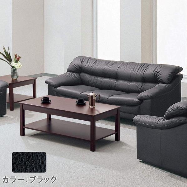 3人掛け用の応接ソファ。商品番号LI-L-521SF組立状態完成品（新品）カラーブラックサイズ外寸：幅1960×奥行885×高さ770（座面高400）mm重量：50kg仕様張材：皮革張り・一部レザー張りクッション：ウレタンフォーム備考●グリ...