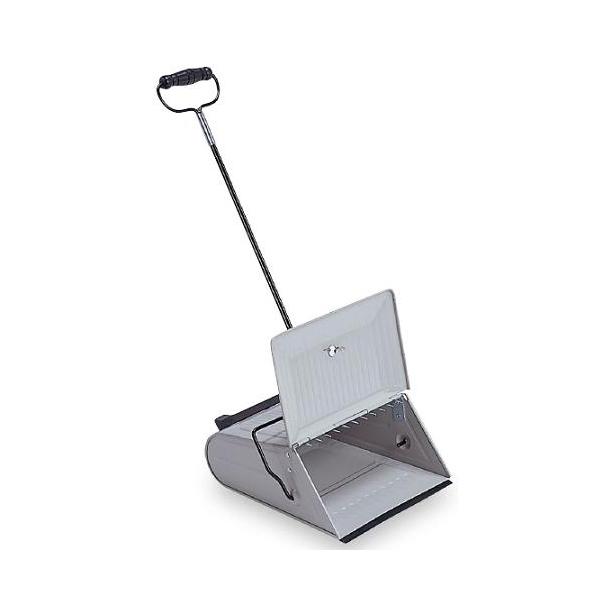 掃除中や収納する時に便利な自立式チリトリ！ホーキに付いたゴミを手を使わず取れるクシ付です。床面にフィットしやすいゴムも付いています。オフィスや店舗、公共施設で活躍しています。商品番号PDP-465-000S完成品（新品）カラーグレーサイズ幅...