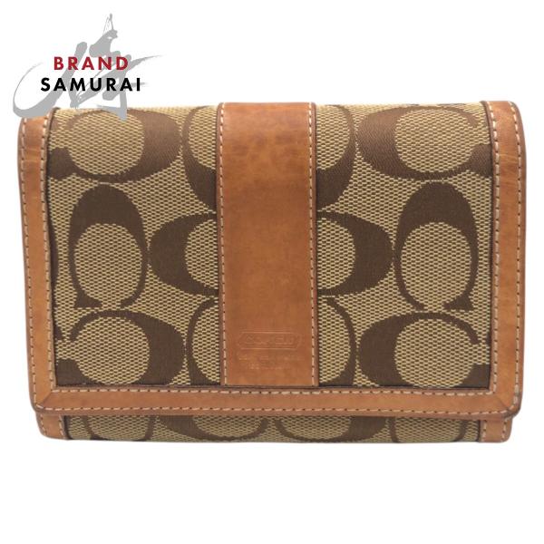 ■商品情報[管理番号]600291[ブランド]コーチ（COACH）[対象]レディース[カラー]ブラウン[モデル]シグネチャー[生産国]アメリカ[サイズ]W約14.5cm x H約11cmx D約2.5cm[素材]キャンバスレザー[仕様]開閉...
