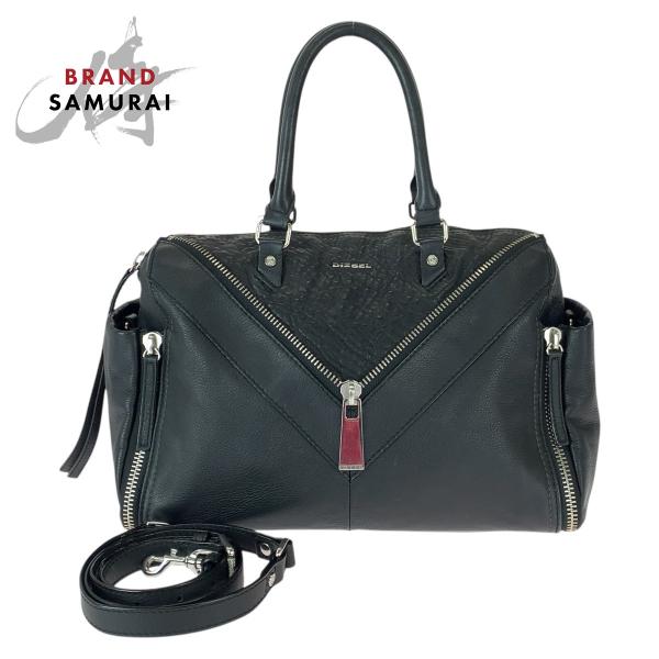 ■商品情報[管理番号]600686[ブランド]ディーゼル（DIESEL）[型番]X03628[対象]レディース[カラー]ブラック 黒 シルバー金具[モデル]レ ジッパー 2way[生産国]イタリア[サイズ]W約30cm x H約22cm x...