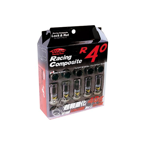 □　商品説明　□KYO-EI 協永産業 キックス　レーシングコンポジットＲ４０　１２−１．２５ RC-13Kグロリアスブラック　ナット１６個＋ロック４個です。レーシングナットのハイエンド製品「Racing Composite R40」素材は...