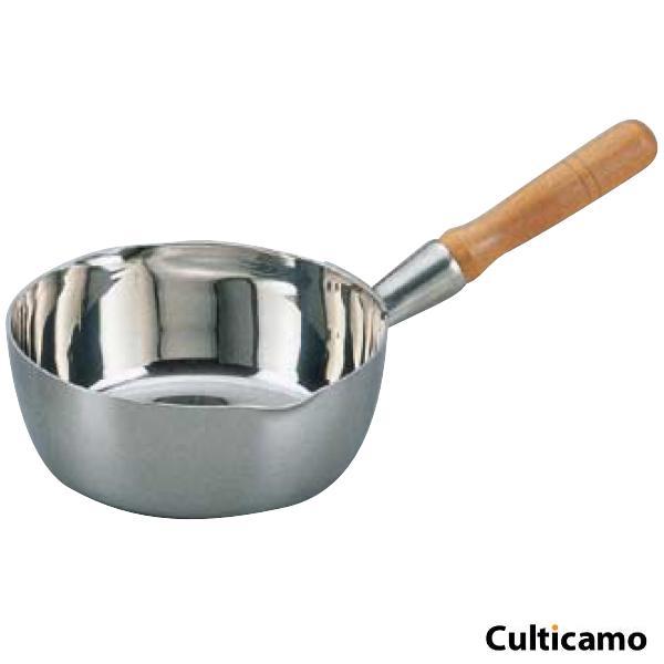 「ステンレス+アルミ+ステンレス」サンドイッチ構造の複合新素材のクラッド鋼の雪平鍋抜群の熱効率を持ち、しかも保温性、耐久性に優れています