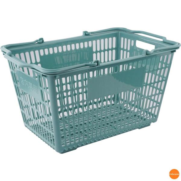 衛生的で耐久性に優れたショッピングバスケット。環境に優しくリサイクル可能なポリオレフィン系樹脂を採用。帯電防止剤も配合されています。