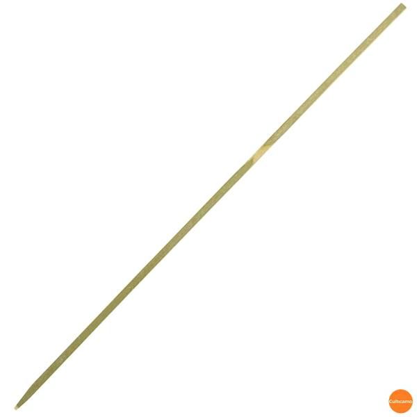 肉や魚などを豪快に突き刺すために串先に角度を付け、刺しやすく抜けにくい構造です。青皮を残すことで強度も十分に優れます。