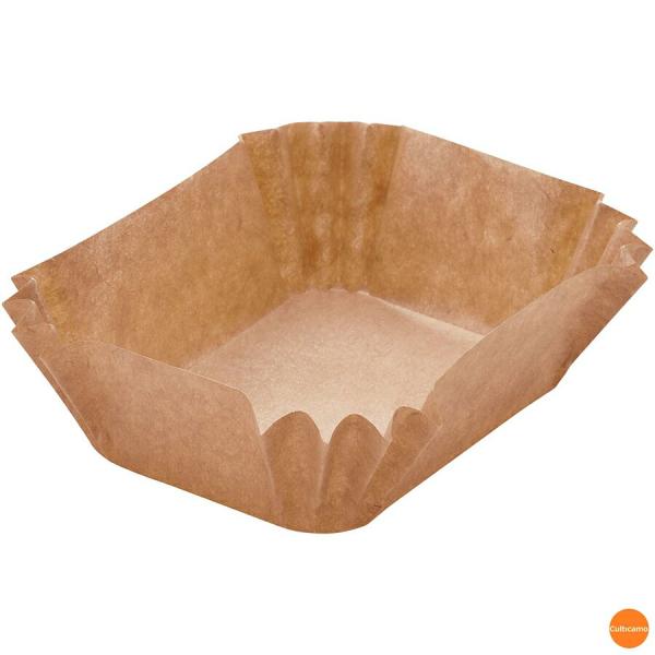 素朴な風合い！未晒し紙のおかずカップ。様々なおかずの仕切に最適な長角サイズ。