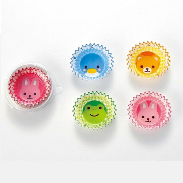 お弁当が楽しくなるかわいいアニマル柄♪食べ終わるとどうぶつの顔が出てきます。多めのおかず、料理に使える大きな9号丸サイズ。