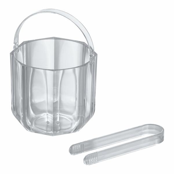 軽量で扱いやすいプラスチック製のアイスペール。トング付きの人気商品になります。