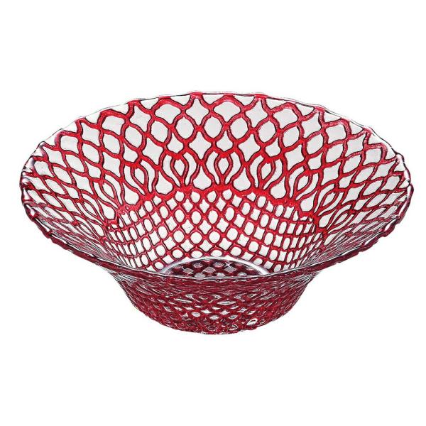 ハンドメイドで作られるトルコ製ガラス食器。華やかな網目模様が魅力的で、テーブルを華やかに演出します。メインディッシュにもデザートプレートにも活躍する器です。