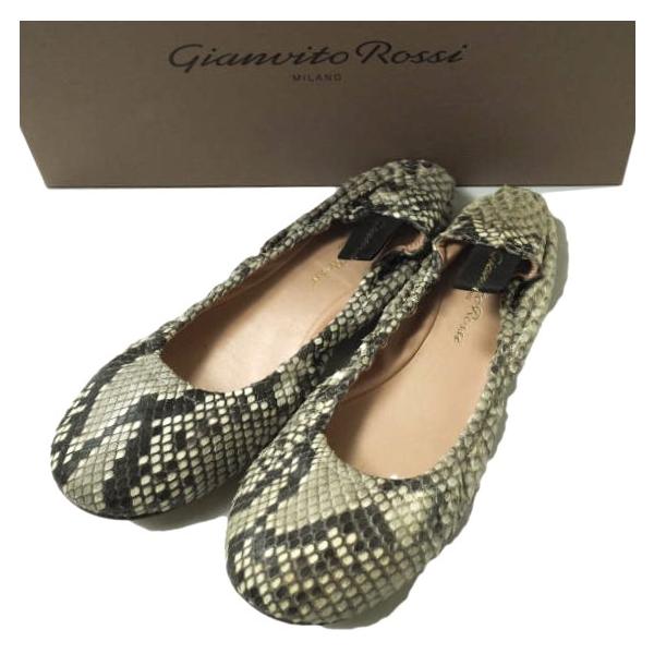 Gianvito Rossi ジャンヴィトロッシ イタリア製 AUDREY パイソンレザー バレエシューズ G21785 36(23cm) PITONE WILD ROCK シューズ g14320【型番】G21785【サイズ】36(23cm...