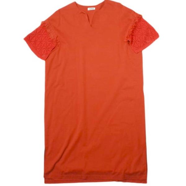 COOHEM コーヘン KNIT DETAIL CUT&amp;SEW ONE-PIECE レースドッキングカットソーワンピース 11-212-036 テラコッタ ロング ドレス g14462【参考定価】26,400円【型番】11-212-...