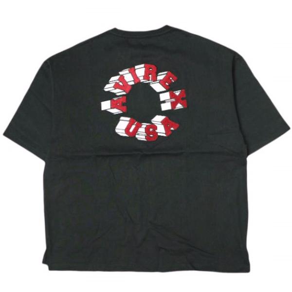 AVIREX アヴィレックス 直営店限定 CIRCLE LOGO SHORT SLEEVE T-SHIRT サークルロゴTシャツ Free BLACK/RED 半袖 サンプル品 g18575【参考定価】6,490円【サイズ】Free 肩幅：...