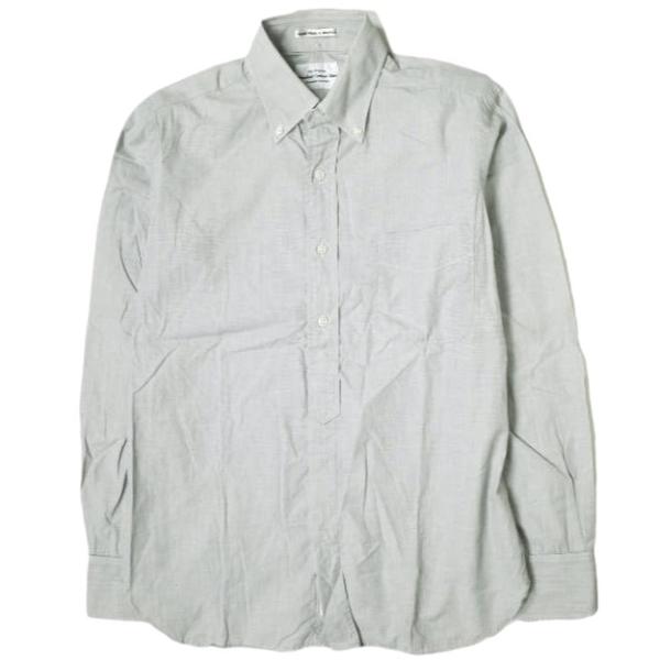 GAMBERT CUSTOM SHIRT ギャンバードカスタムシャツ アメリカ製 コットンソリッドBDシャツ M GRAY ボタンダウン 長袖 トップス g20304【サイズ】M 肩幅：約43cm 身幅：約51cm 着丈前69cm 着丈後7...