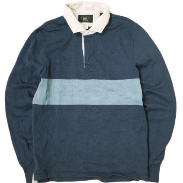 RRL ダブルアールエル オーバーサイズ ストライプドジャージー ラグビーシャツ 782943942001 XS NAVY Double RL 定価61,600円 ポロシャツ【参考定価】61,600円【型番】782943942001【サイズ...