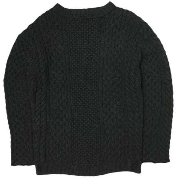 UNUSED x BEAUTY＆YOUTH アンユーズド 別注 fisherman sweater ウールフィッシャーマンニット US1075 0 ブラック セーター ケーブル g21524【型番】US1075【サイズ】0 肩幅：約50cm...