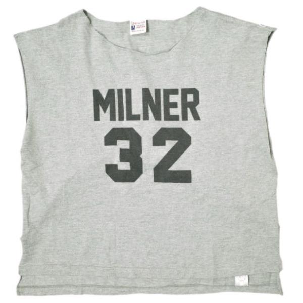Champion チャンピオン ランタグ 復刻 ノースリーブTシャツ CW-M320 M グレー MILNER 32 カットオフ トップス g21791【型番】CW-M320【サイズ】M 肩幅：約50cm 身幅：約51cm 着丈前47cm ...
