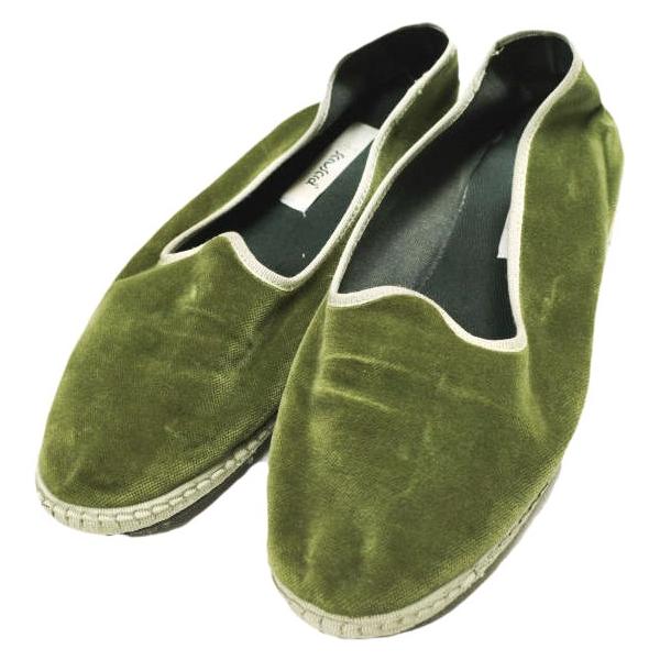 Sciuscia シューシャ イタリア製 TRAGARA ベルベット カンフーシューズ 40(25cm) リーフxフォグ(グリーン) ベロア シューズ g23852【サイズ】40(25cm) アウトソール26.5cm くつ幅：約9cm【カラ...