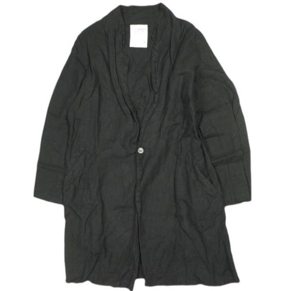 AUGUSTE PRESENTATION オーギュストプレゼンテーション 日本製 Pajama Look リネンチェスターコート M BLACK アウター g24567【参考定価】40,700円【サイズ】M 肩幅：約43cm 着丈：約89c...
