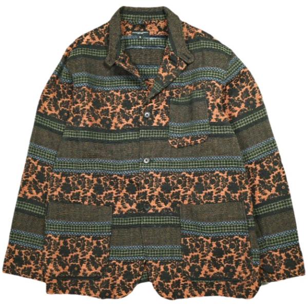 Engineered Garments エンジニアードガーメンツ アメリカ製 Loiter Jacket - Ethnic Floral Jacquard ロイタージャケット S Black/Rust【参考定価】62,700円【サイズ】S ...