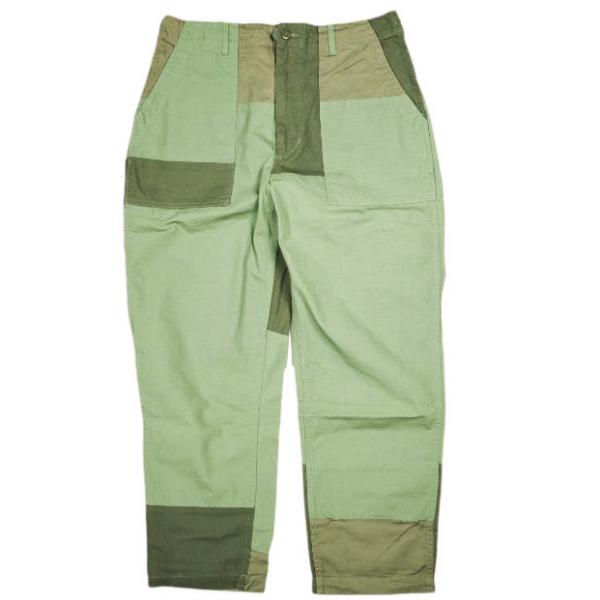 Engineered Garments エンジニアードガーメンツ Fatigue Pant - Cotton Ripstop パッチワーク ファティーグパンツ  S Olive ベイカー【サイズ】S ウエスト幅：約41cm 股上：約32cm...