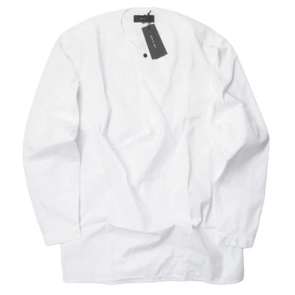 新品 QASIMI カシミ 20SS SAMA POPLIN WRAP SHIRT コットンポプリンラップシャツ SH13 44 ホワイト ノーカラー プルオーバー g3009【参考定価】29,700円【型番】SH13【サイズ】44 肩幅：...