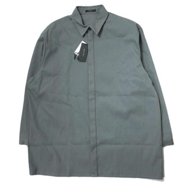 新品 QASIMI カシミ 19AW OVERSIZED SHIRTS - HEAVY TWILL ヘビーツイル オーバーサイズシャツ SH01 SABIK 48 MONUMENT(GRAY) 比翼 g8685【参考定価】46,200円【型...