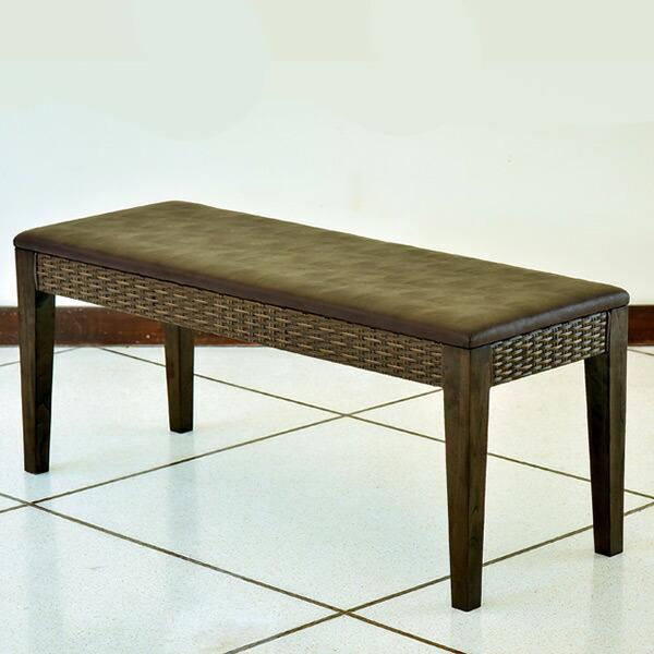 ■サイズ横幅 110 X 奥行 40 X 高さ 46 cm■素材チーク無垢材、シンセティックラタン（ドイツ　レーハウ社製）、座面：イミテーションレザー■仕上げ天然樹脂仕上げ■製造地インドネシア　バリ島（ループ自社工場）■シリーズ名アラムサリ...