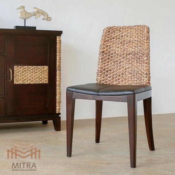 ウォーターヒヤシンス マホガニー 家具 アジアン家具 リゾート風 椅子 バリ風 椅子 チェア おしゃれ 無垢材 セミオーダー対応■サイズ横幅 47 X 奥行 55 X 高さ 90 cm　座面高 46 cm■重量7kg■素材マホガニー、ウォー...