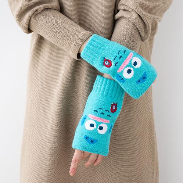 はんぎょどん アームウォーマー。ワンポイント刺繍付きのかわいいアームウォーマーです。親指穴あり。★ 商品仕様　★素材： アクリル・ポリエステル・ポリウレタン長さ：　17cm丈生産国： 中国メーカー：　株式会社ウィックス※画面上と実物では、多...