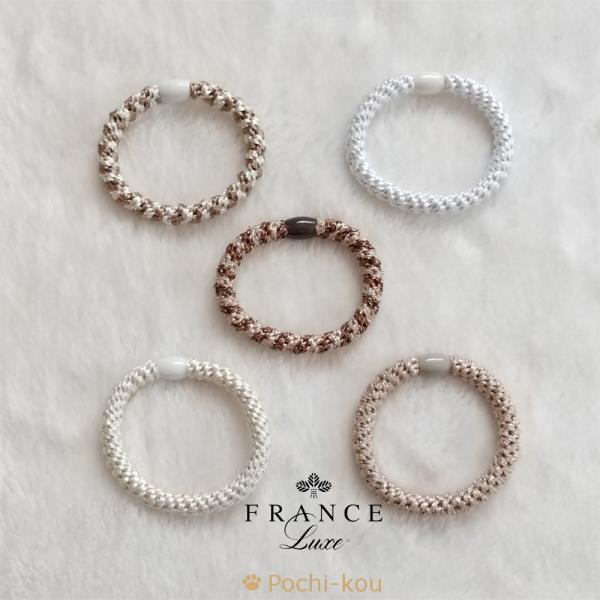 アメリカのアクセサリーブランド「FRANCE Luxe(フランスラックス)」の「L. Erickson(エル・エリクソン)」のヘアゴムです♪優れた伸縮性で、結んだ跡がつきにくく、毛量に関係なく安心のホールド力でパーフェクトな使い心地。ツヤ感...