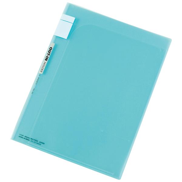 書類をポケットにはさみ込むだけの簡単ファイル、アウトインホルダー書類をポケットにはさみ込むだけで簡単にファイリングができます。　1つのポケットに数十枚の書類や小冊子もラクラク収納。　ポケットは上からでも横からでも書類の出し入れができる便利な...