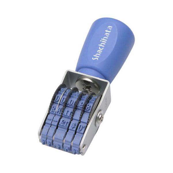 握りやすい。おしやすい。見やすい回転ゴム印。【材質】 ＰＰ＋オレフィン系エラストマー、アルミ【本体重量】33g【本体サイズ(縦x横x高)】26mm x 30mm x 83mm