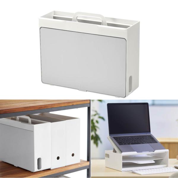 「ノートPCスタンド」と「収納ボックス」の2つの使い方ができるハイブリッドなワークツールです。置くだけでどこでも快適な仕事空間を作ることができ、テレワークやフリーアドレス、コワーキングスペースの利用など、多様化する働き方にフィットします。外...