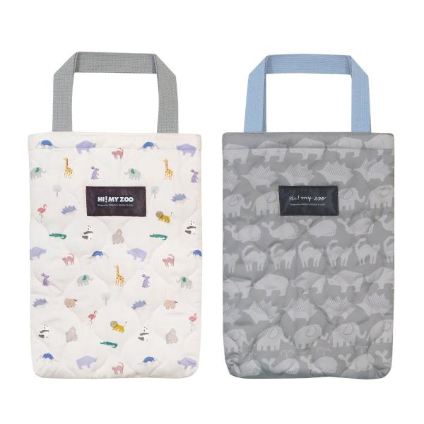 本体生地はキルティング加工。6年間ネームタグ付。本体サイズ:H310×W225×D20mm■本体サイズ：H310×W225×D20mm(持ち手は除く)■重量：58g■材質：ポリエステル●入学準備こどもてさげおすすめネームタグ付クツワハイマイズー