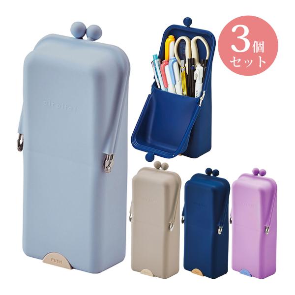 置くだけピタッとたおれないペンケース。商品サイズ:縦207mm×横97mm×高さ51mm■商品サイズ：縦207mm×横97mm×高さ51mm■本体重量：176g■材質：シリコーンゴム、鉄■内容：3個セット■生産国：中国●入学準備●学習用がま...