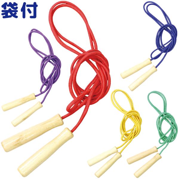 カラーバリエーションが豊富な木柄なわとび!／※グリップ（持ち手）の中で、結び目を作って、長さ調節ができます。■商品サイズ：なわとび/全長/約2.3m、柄/φ22×113mm、きんちゃく袋/200×150mm■重量：84g■セット部品：本体×...