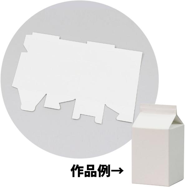 パッケージデザインとインテリアとして使える。自由に描画できる白無地のドリンクパック台紙。組み立てやすい折り線加工済みで底は組み底。商品組立時サイズ:H140×W70×D70mm■商品サイズ：未組立時/約294mm×207mm組立時/H200...