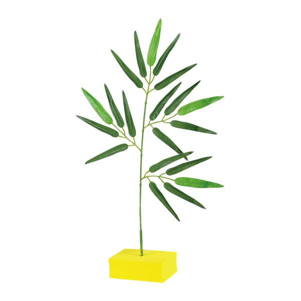 スタンド付の七夕セットが登場!※飾り・短冊はセットに含まれません。■商品サイズ：笹/全長約450mm、土台/約75×105×35mm■セット内容：笹×1、スタンド×1■重量：41g■注意：※飾り・短冊はセットに含まれません。