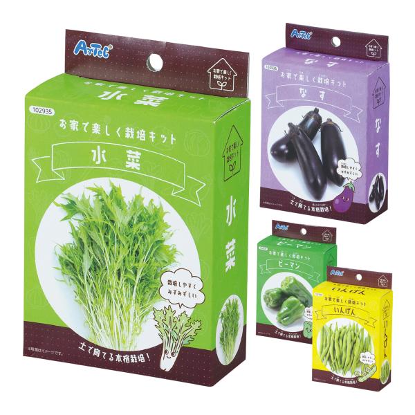 土で育てる野菜の栽培キット。土で育てる本格栽培!商品サイズ:143×90×40mm■商品サイズ：143×90×40mm■セット内容：プラ皿、ジョーロキャップ、圧縮土、種■重量：40g■材質：土、PP、種(水菜、なす、ピーマン、いんげん)■種...