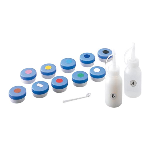 陶器の上から塗る絵具です。■1個重量：285g■セット内容：タイルカラー赤、黄、桃、肌、青、白、緑、茶、水、黒(各10g)各×1、特殊接着液50cc×2、計量スプーン×1●夏休み●自由研究●工作タイルに塗れるハンドクラフトホビー作品作り室内