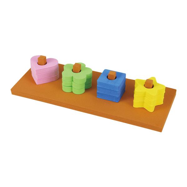 4種類の形を色ごとに分けよう!■商品サイズ：EVA(茶)/170×260×10mmEVA(4色)/60×170×10mm■1個重量：95g■材質：EVA■セット内容：EVA土台シート茶×1、EVAピースシート(4色)×1■生産国：中国かたちいろ