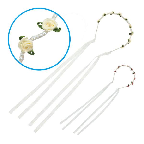 レース付きの華やかな花冠カチューシャ。商品サイズ:140×140mm■商品サイズ：140×140mm■重量：14g■材質：ポリエステル、PS■セット内容：本体のみ■生産国：中国●運動会●ハロウィンハロウィンこども幼稚園保育園アーテック